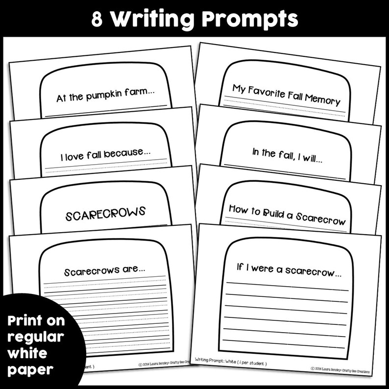 Scarecrow Craft | Fall August September Writing Prompts | Bulletin ...