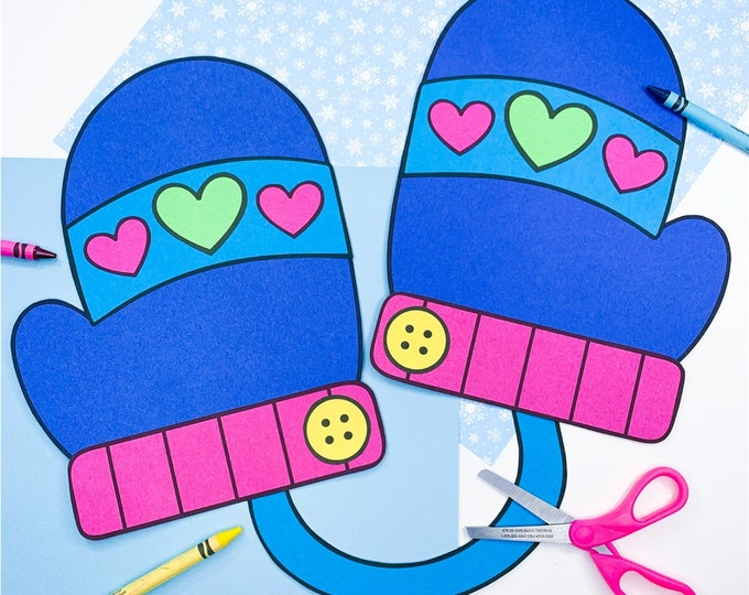 Winter Mitten Handprint Craft for Kids - Etsy Canada