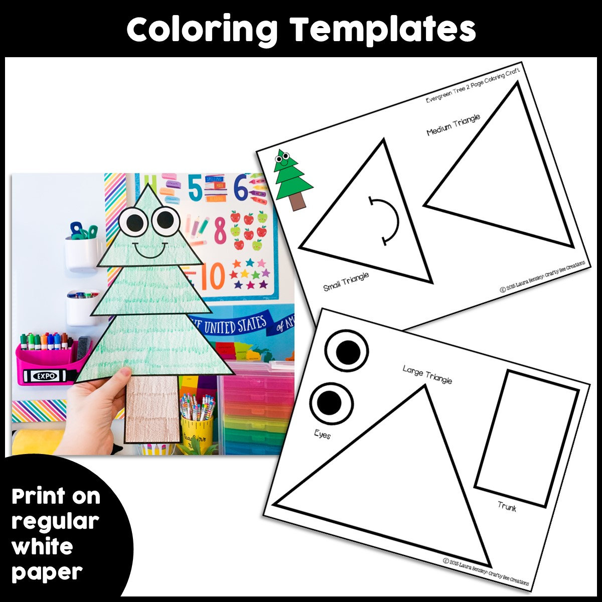 Camping Craft for Kids | Tree Template | Tree Pattern | Evergreen Tree ...