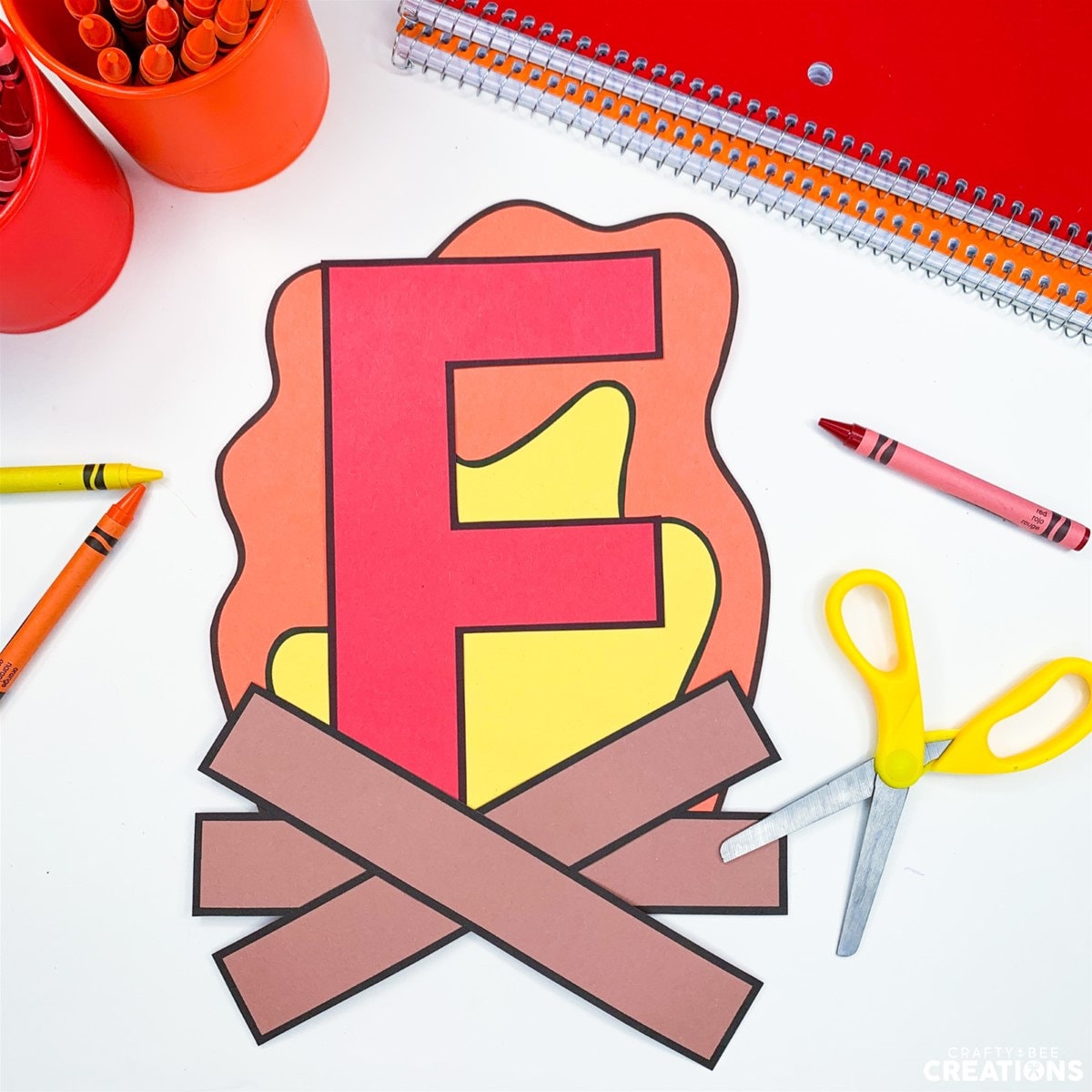 Letter F Craft Patterns | Fire Craft | Alphabet Crafts | Uppercase ...