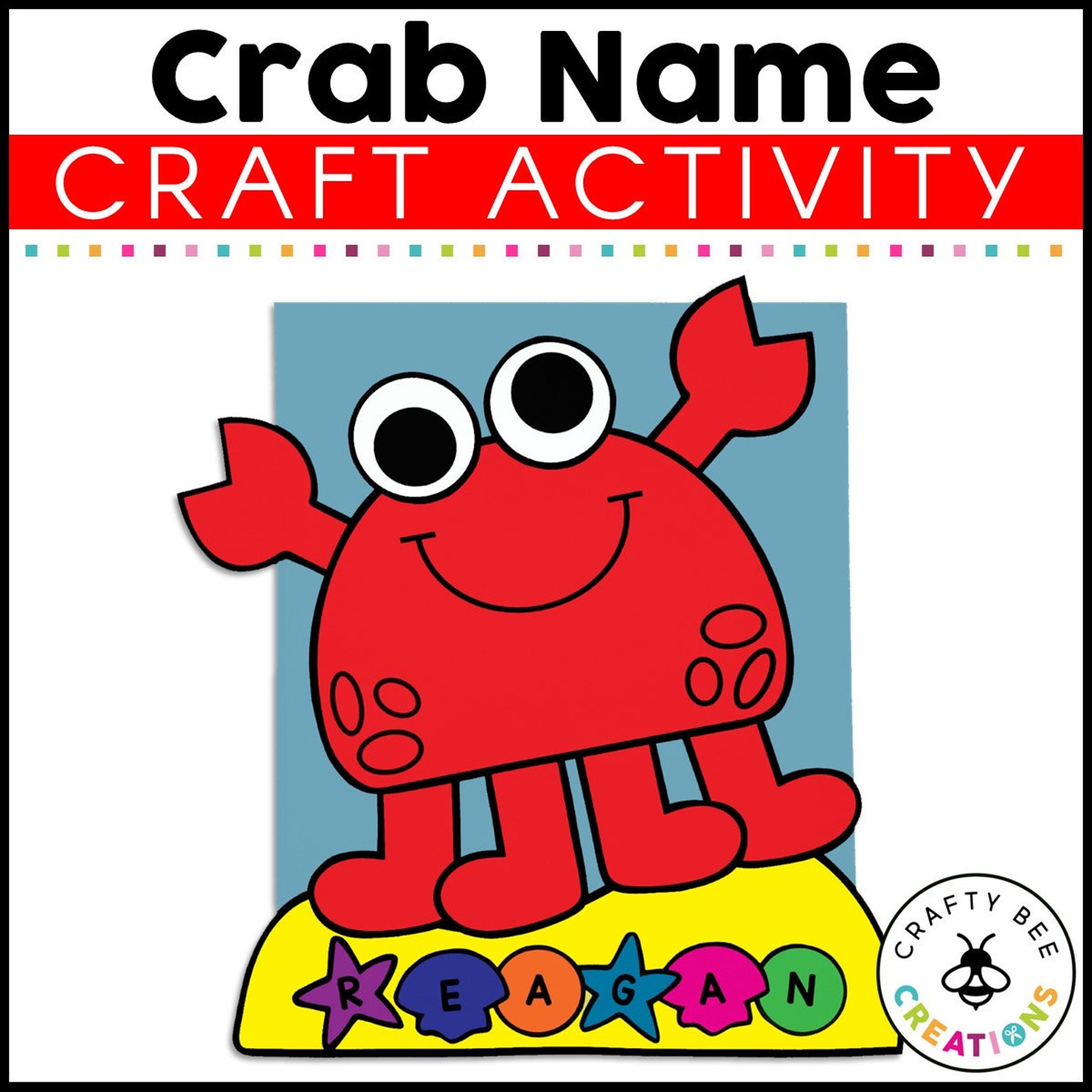 Crab Name Craft Patterns | Ocean Animals Activity | Sea Life | Ocean ...