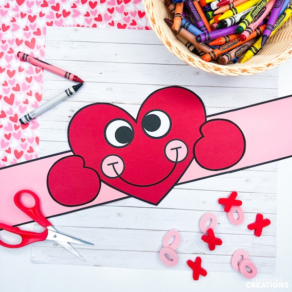 Valentines Day Crafts Valentine’s Day Paper Hats Crowns Printable Paper ...