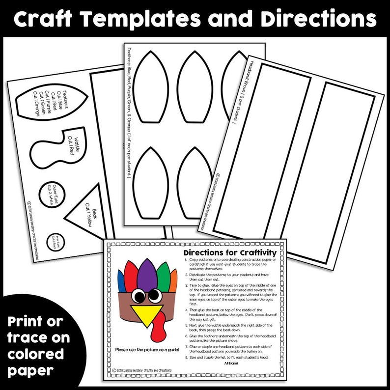 Turkey Hat Craft | Thanksgiving Activity | Crown | Printable Template ...