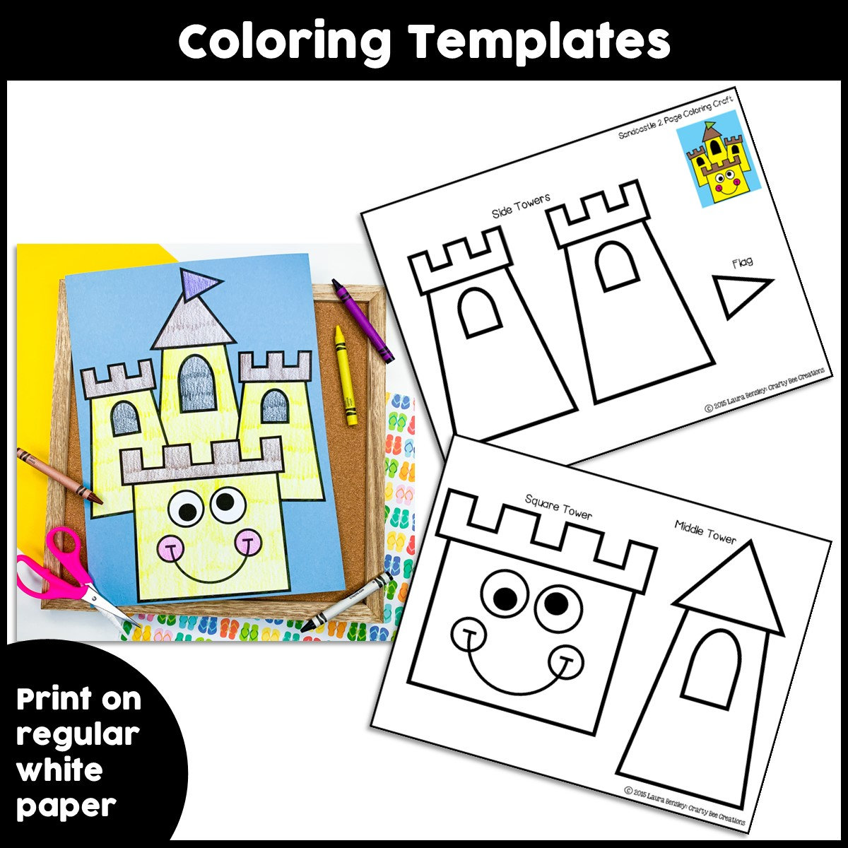 Sandcastle Craft for Kids | Summer Craft | Sandcastle Template ...