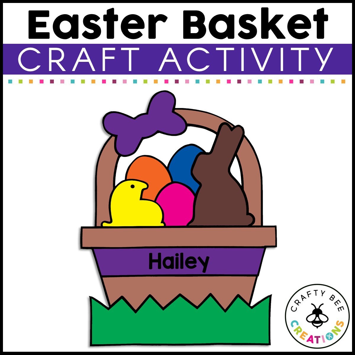 Easter Basket Printable Spring Craft March Craftivity Bulletin Board ...