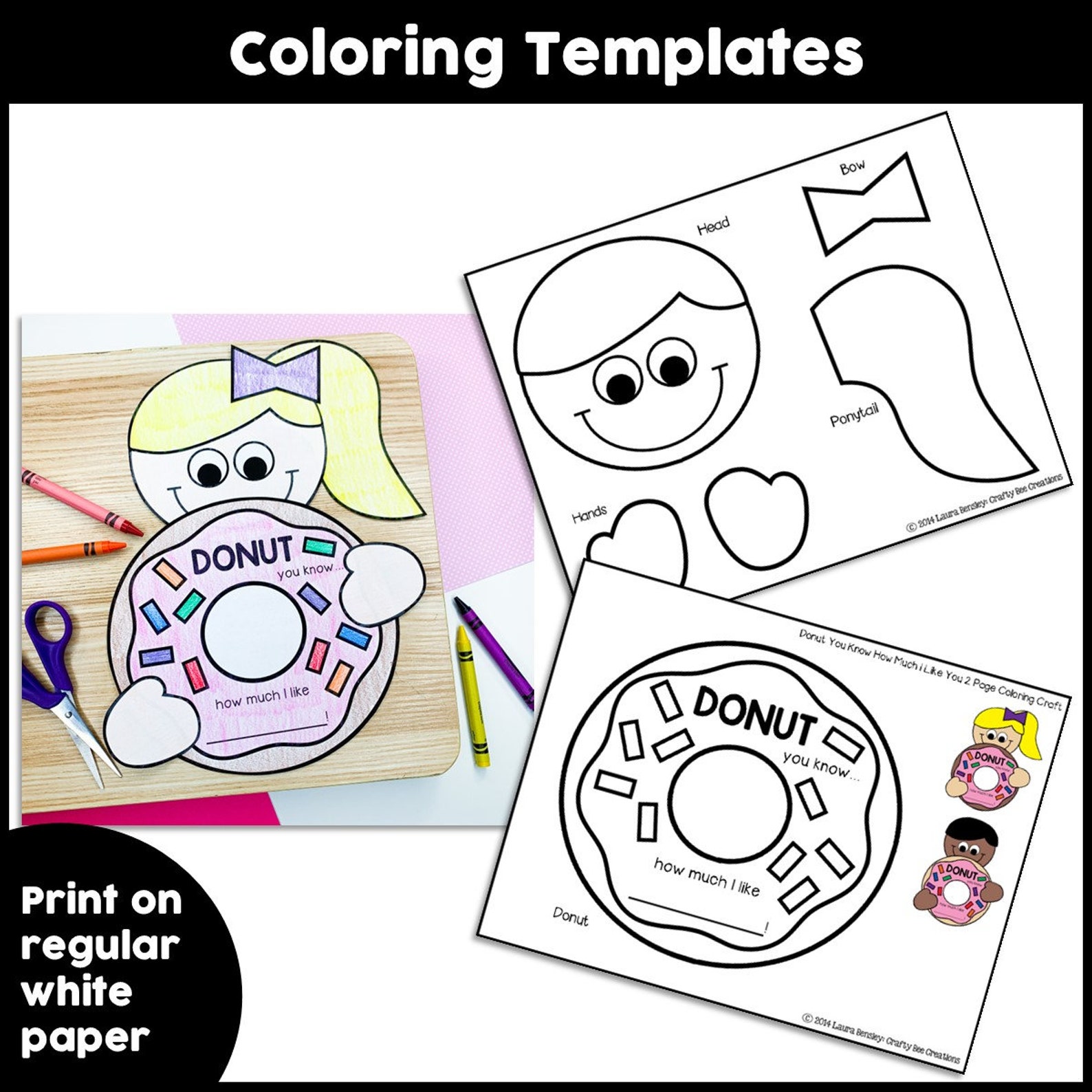 Valentines Day Donut Craft Patterns | Valentines Day Activities ...