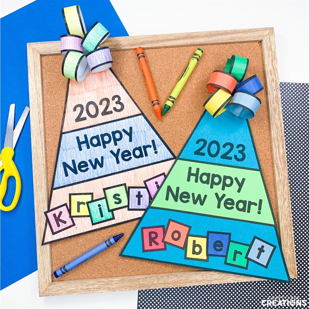 New Year Name Hat Craft New Year 2024 Activity Name Activities Template ...