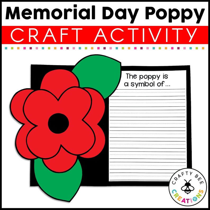 Memorial Day Craft Poppy Craft | Remembrance Day Craft | Anzac Day ...
