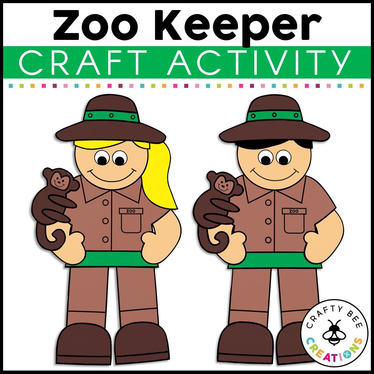Zoo Keeper Craft Patterns | Zoo Animal Craft | Zoo Animal Activities ...