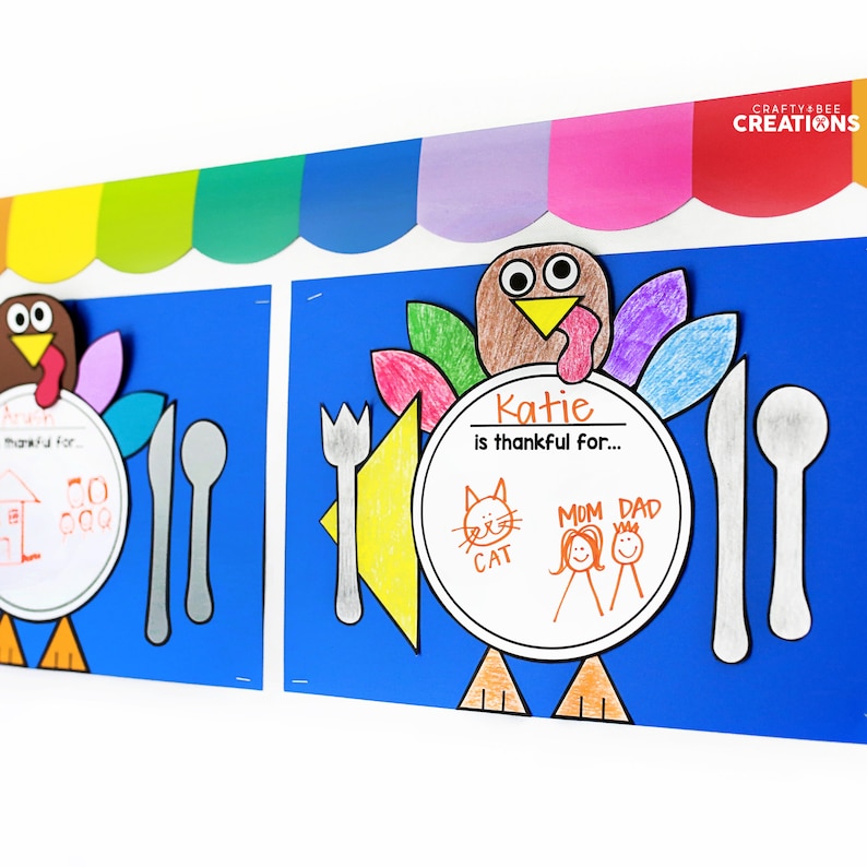 Thanksgiving Placemat Craft | Turkey Activities | I Am Thankful for ...