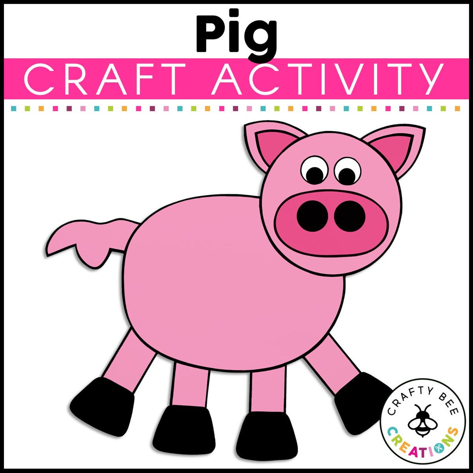 Pig Craft for Kids | Pig Craft Template | Paper Pig Patterns | Farm ...