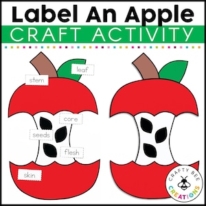 Label an Apple Craft | Apple Labeling Activity | Parts of an Apple ...
