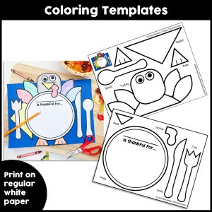 Thanksgiving Placemat Craft | Turkey Activities | I Am Thankful for ...