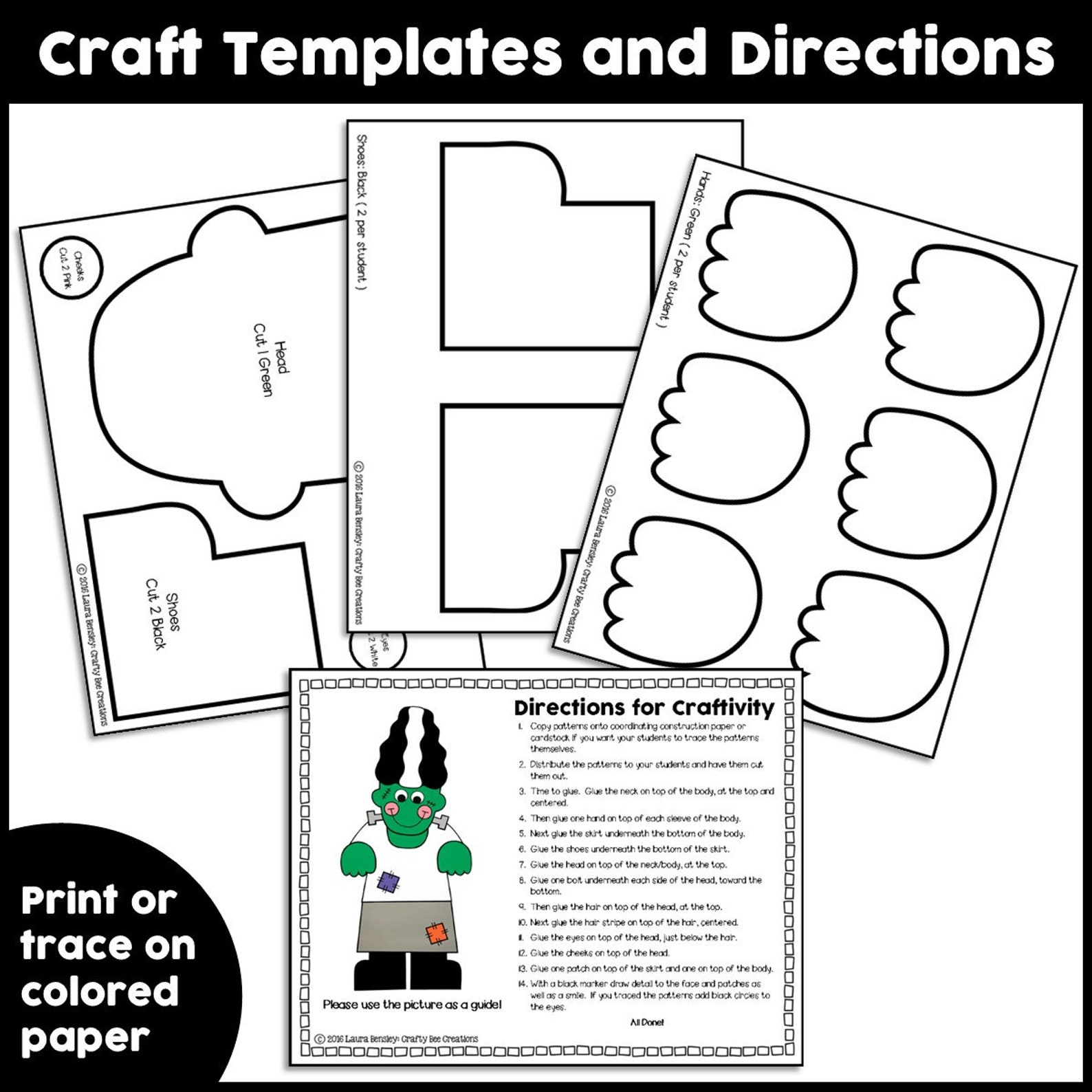 Frankenstein Craft | Halloween Craft Activities | Halloween Bulletin ...