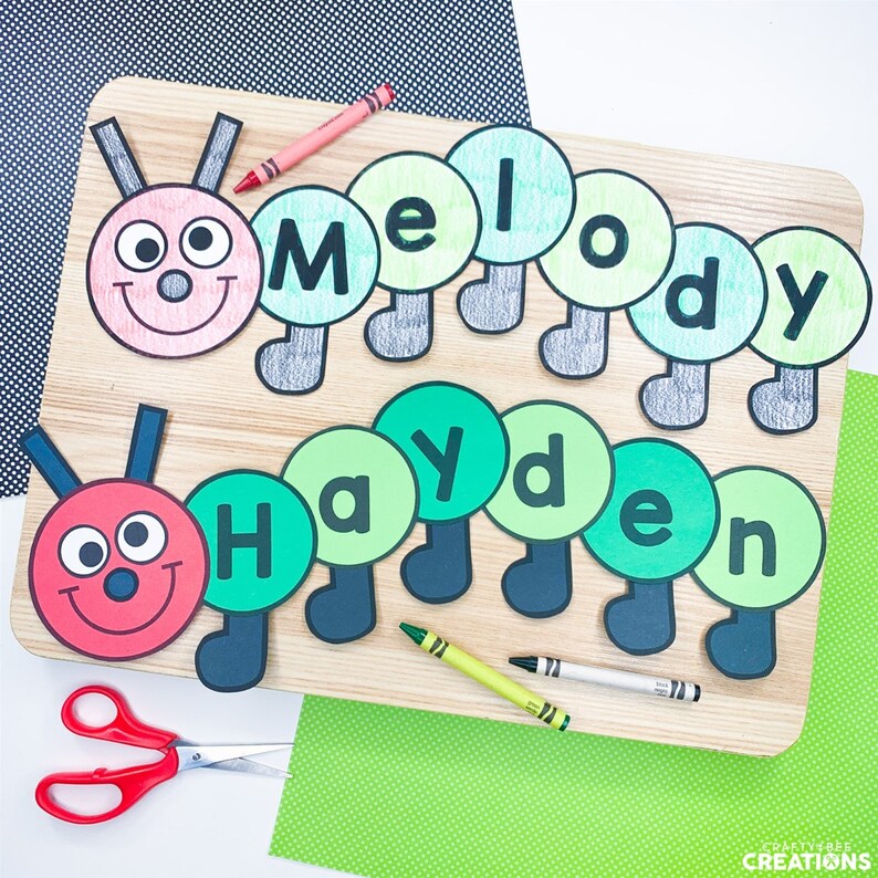 Caterpillar Name Craft for Kids | Spring Activities | Bulletin Board ...