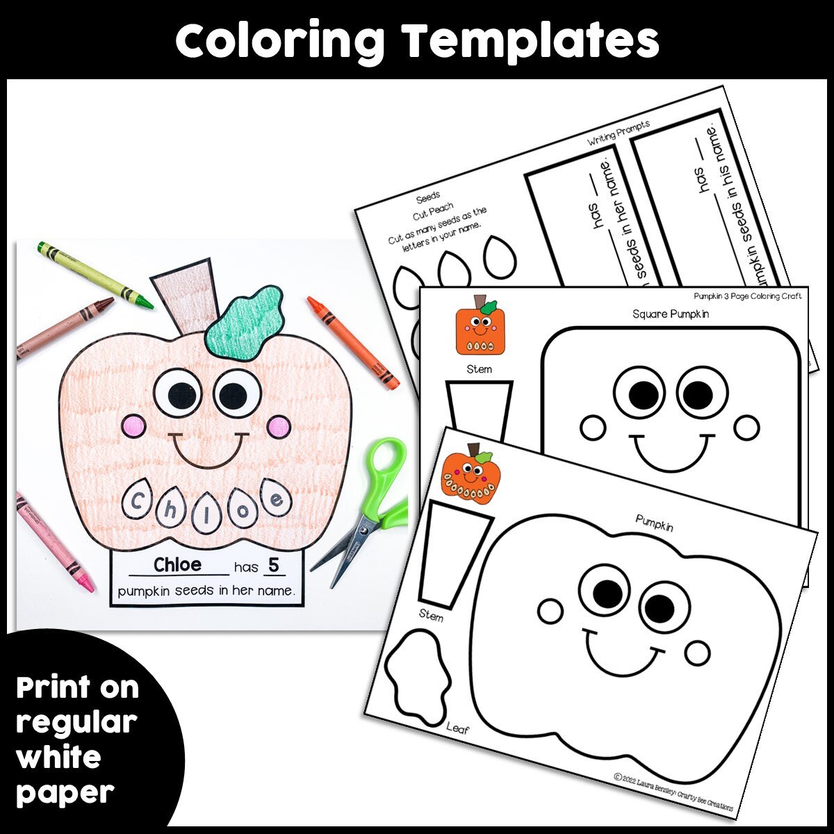 Pumpkin Name Craft | Square Pumpkin Activity | Halloween | Pumpkin ...