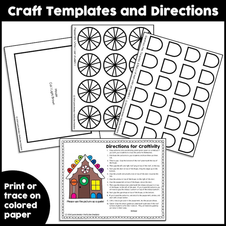 Gingerbread House Name Craft | Build a Gingerbread House Craft ...