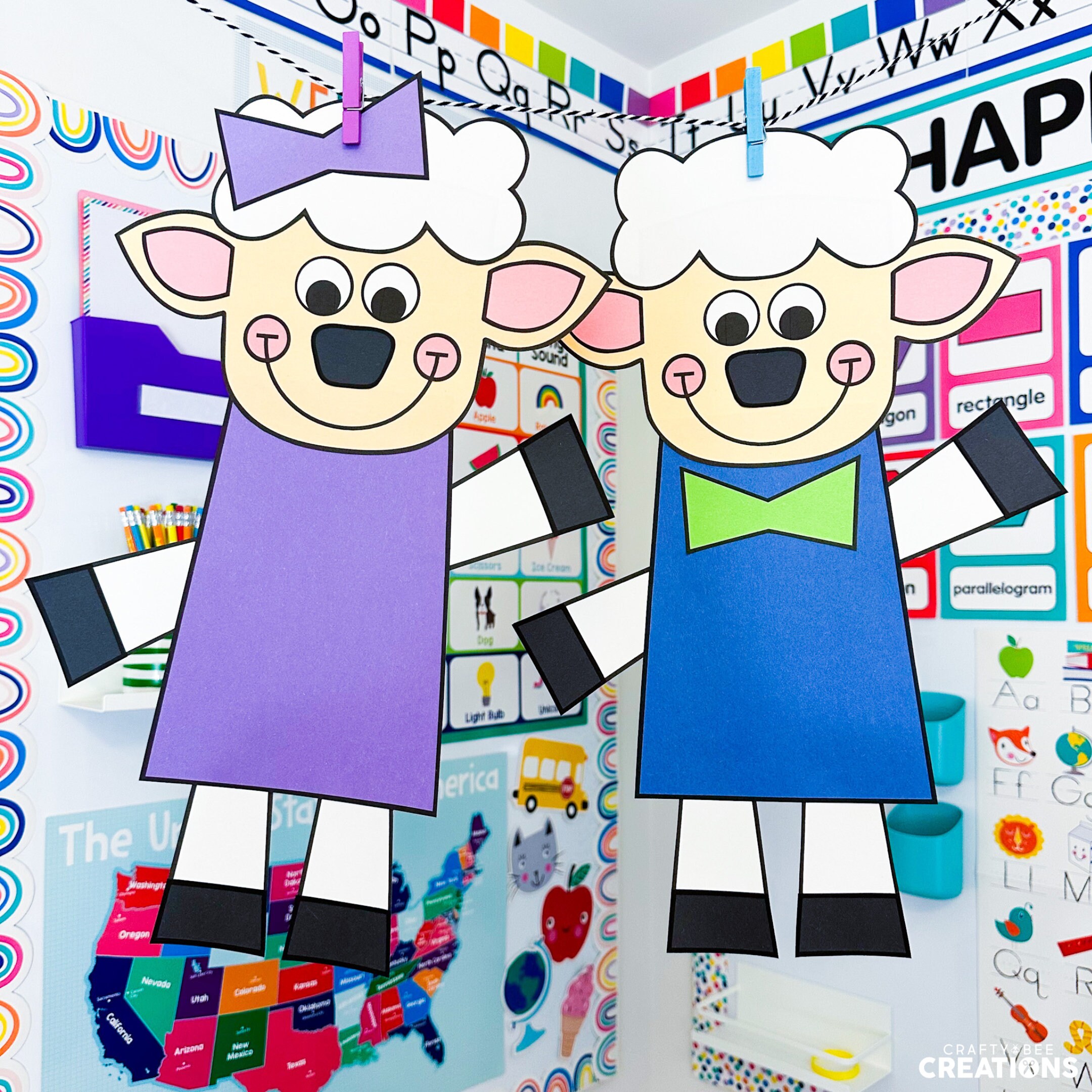 Easter Lamb Craft Pattern Sheep Craft Pattern Farm Animal Activities ...