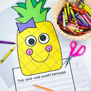 End of the Year Pineapple Craft | Bulletin Board Craftivity | Writing ...