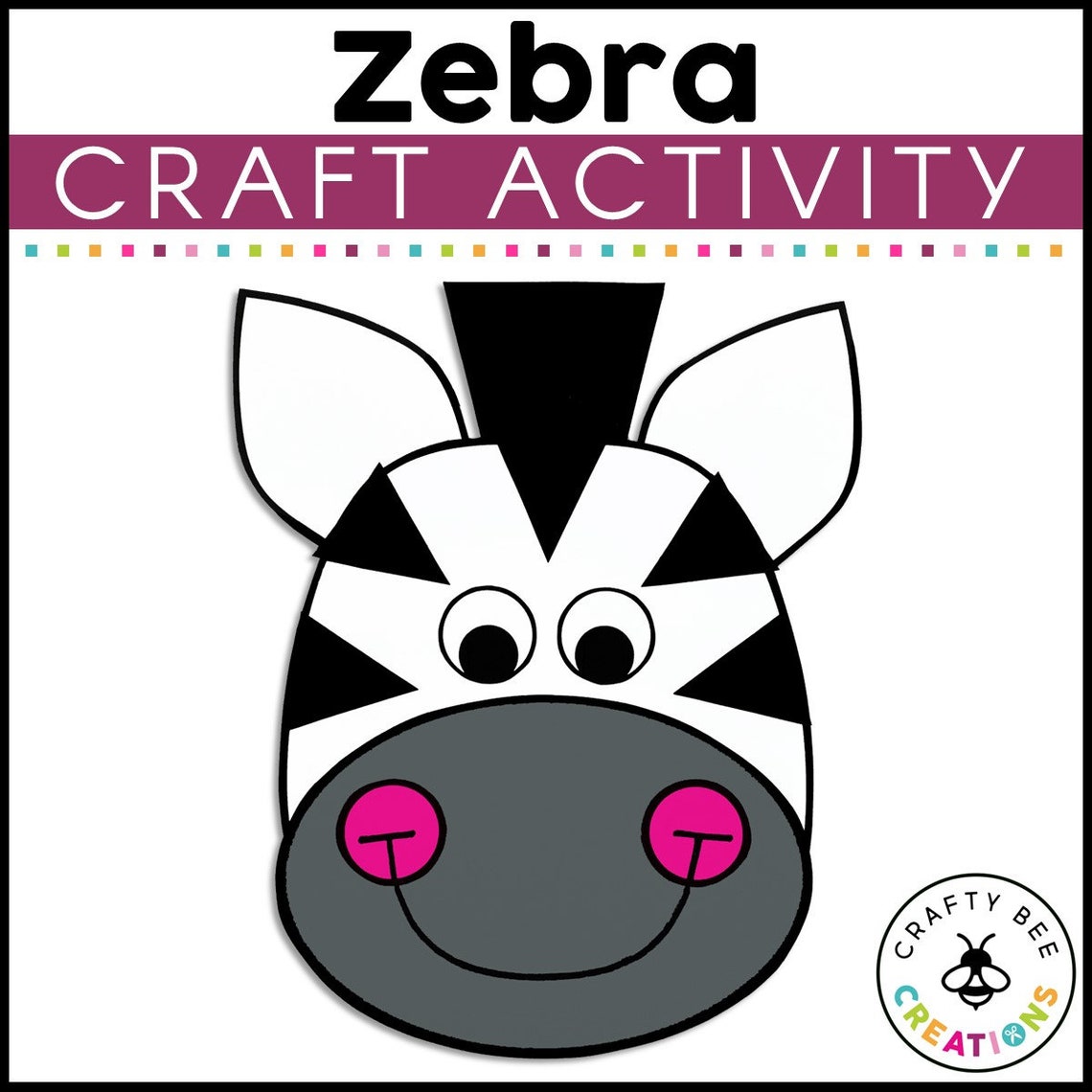 Zebra Craft Patterns | Zoo Animal Craft | Zoo Animal Activities ...