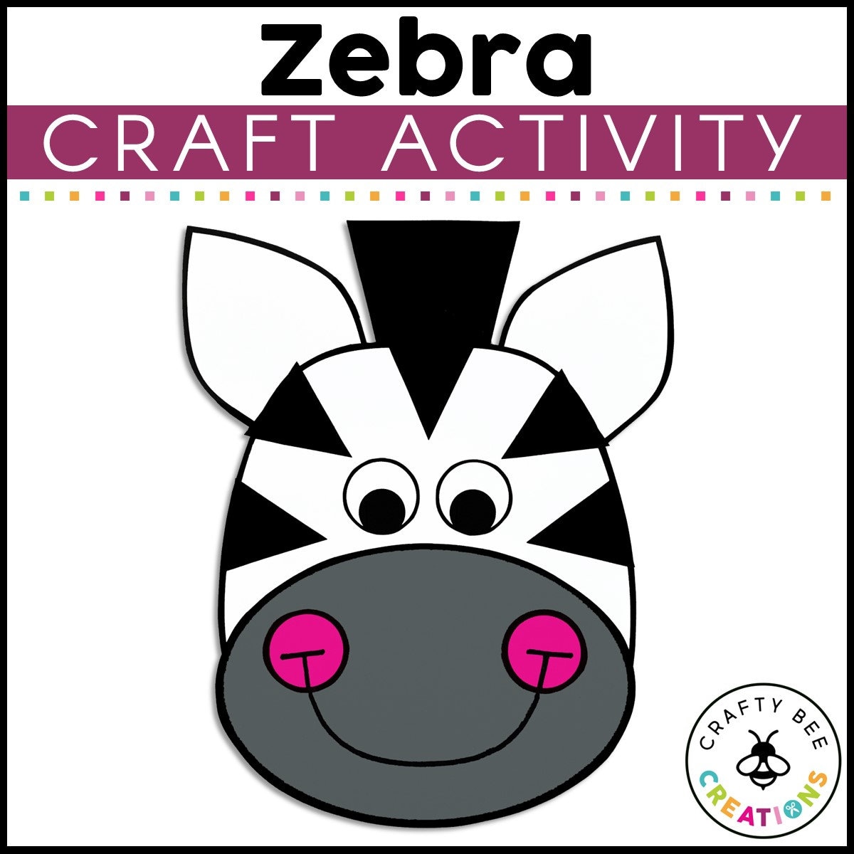 Zebra Craft Patterns | Zoo Animal Craft | Zoo Animal Activities ...