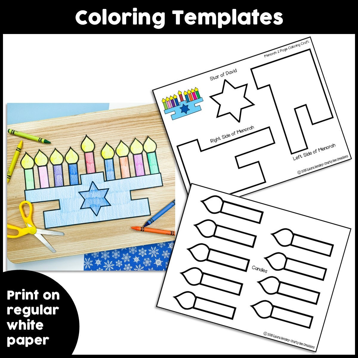 Menorah Craft Holidays Around the World Craft Christmas - Etsy