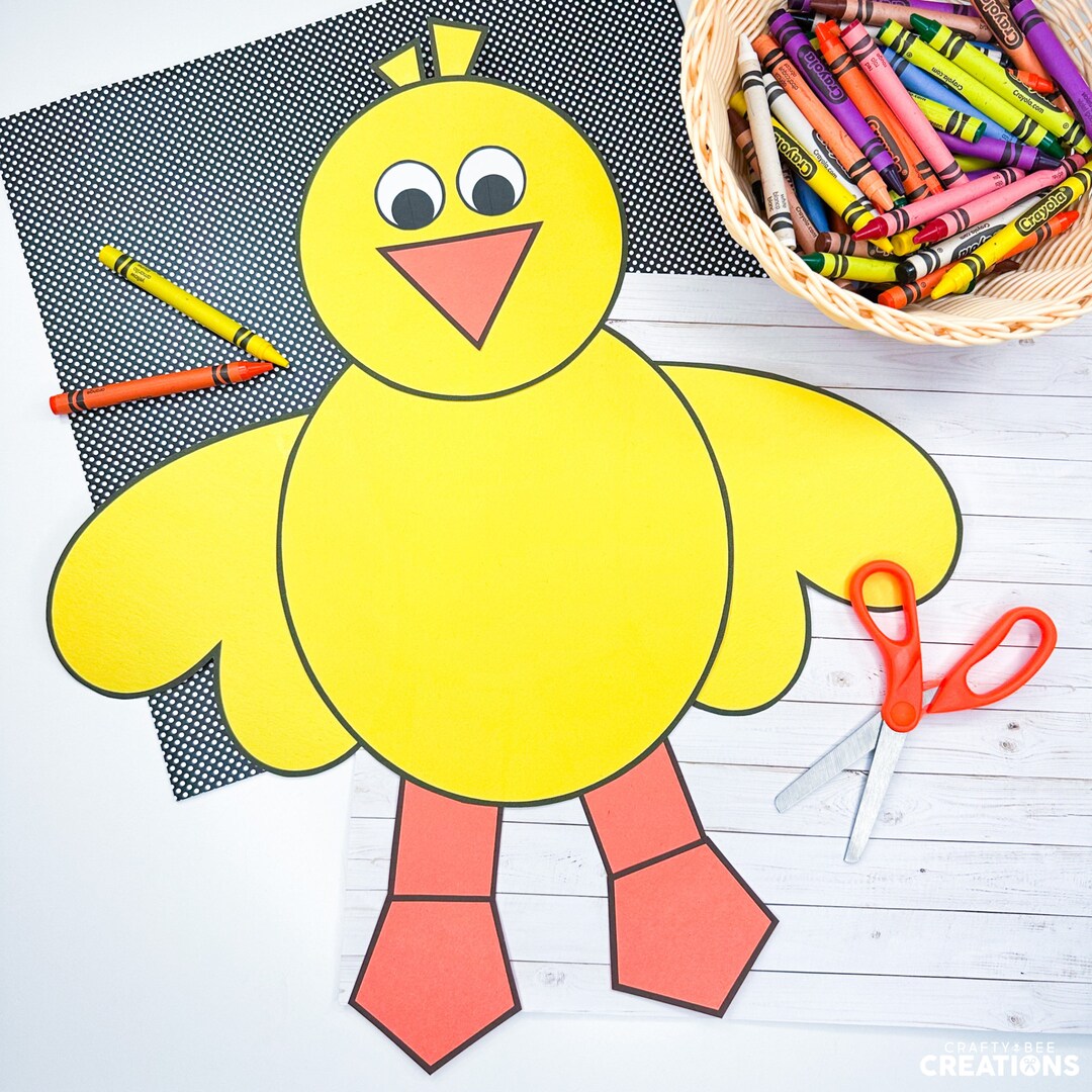 Shape Chick Craft Template | 2d Shapes | Life Cycle of a Chicken | Farm ...