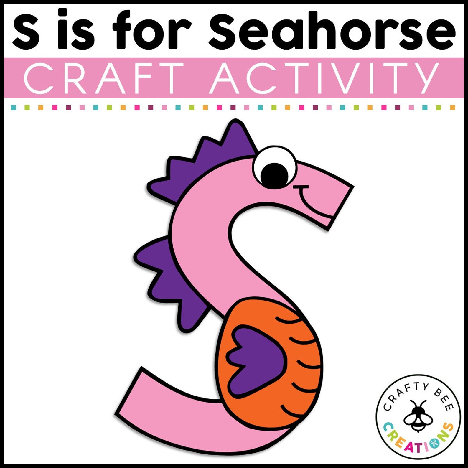 Letter S Craft Patterns Seahorse Craft Alphabet Crafts Uppercase Letter ...