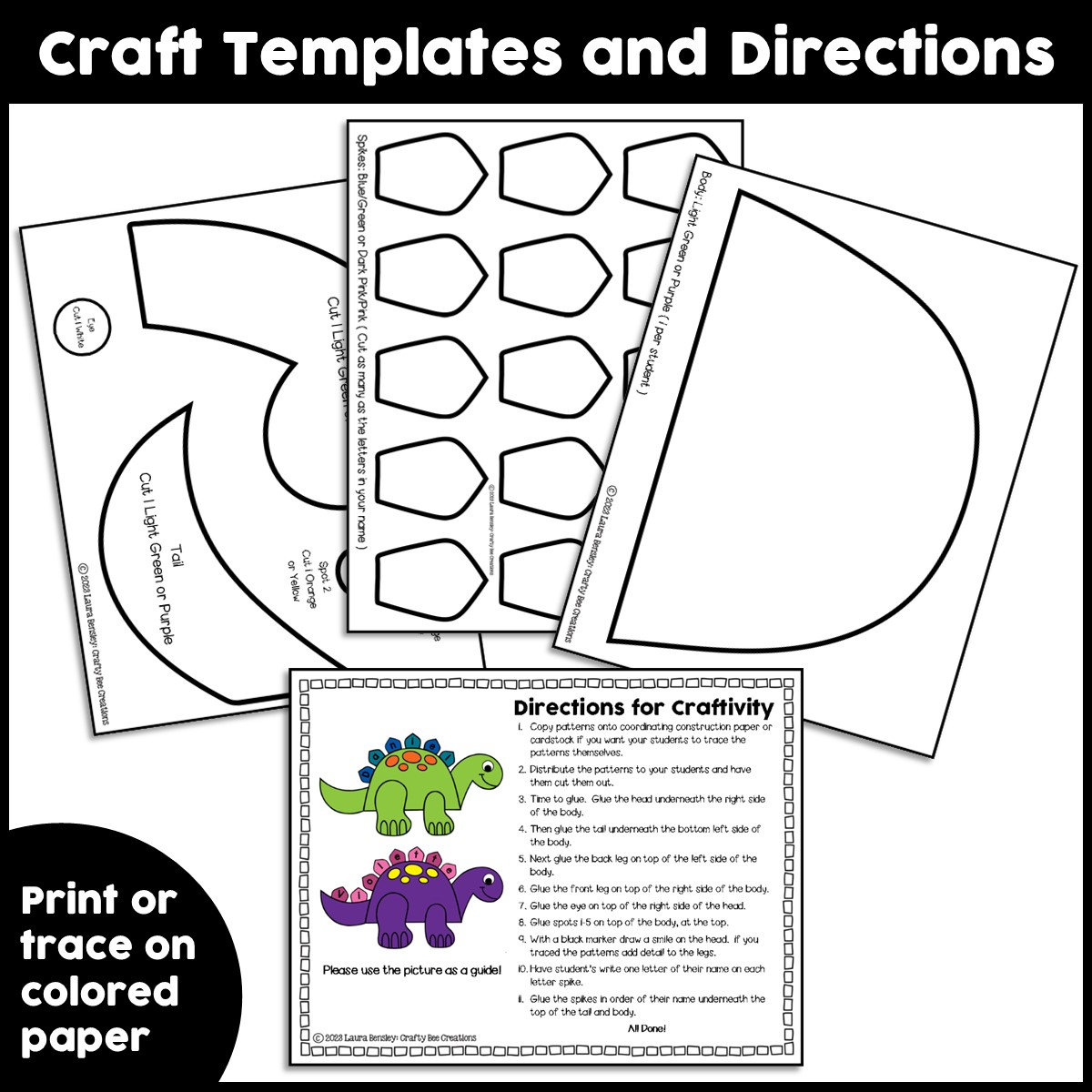 Dinosaur Name Craft for Kids Dinosaur Activities Bulletin Board ...