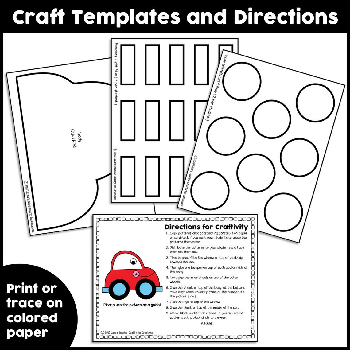 Car Craft Patterns | Transportation Crafts | Transportation Activities ...