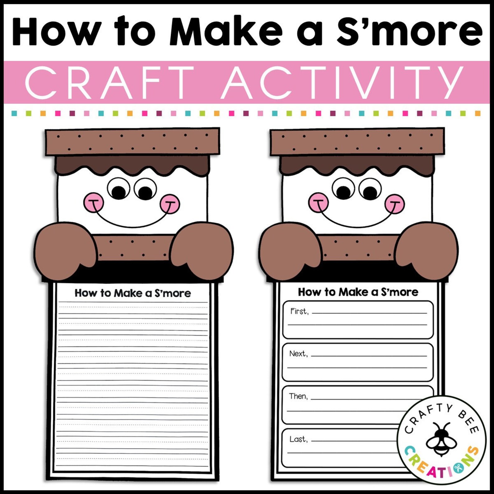 How to Make a Smore Craft | Camping Theme Activities | How to Writing ...
