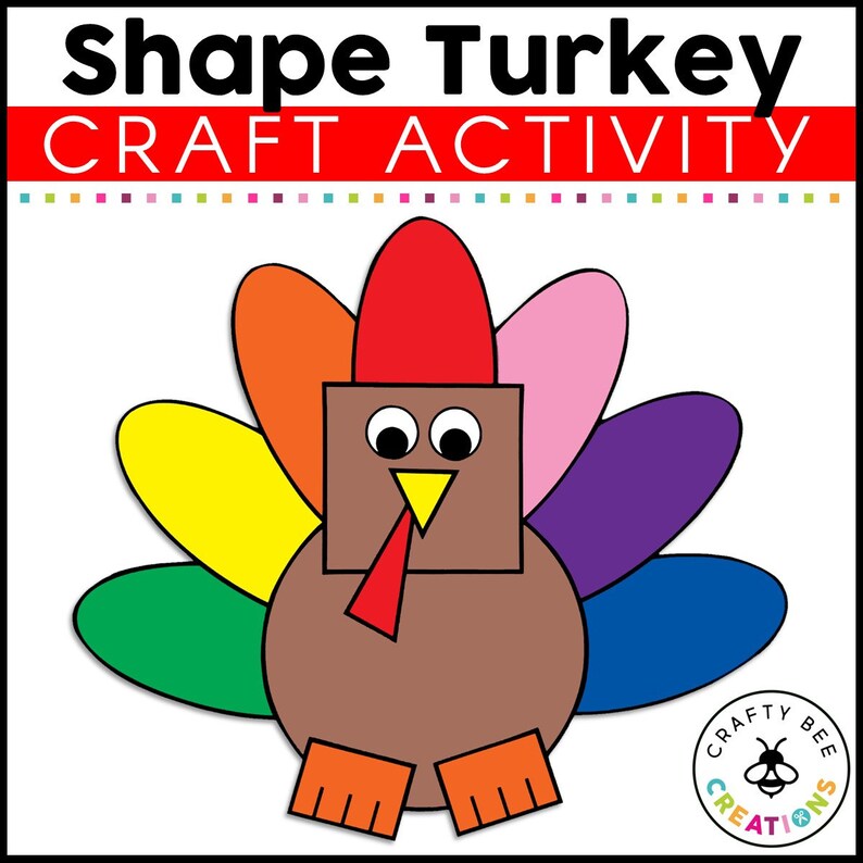 Turkey Craft | Shape Craft | Thanksgiving Craft | Turkey Activities ...