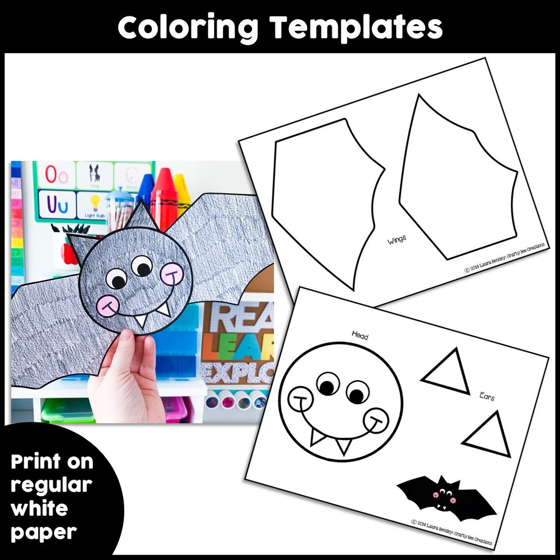 Bat Craft | Halloween Activities | Halloween Bulletin Board | Bat ...