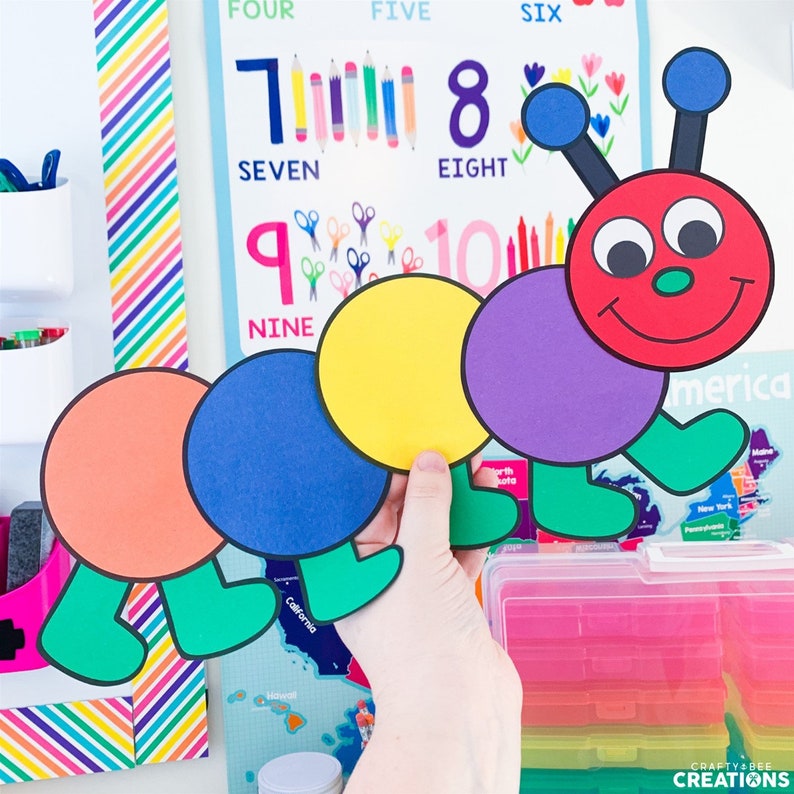 Caterpillar Craft Patterns | Spring Bulletin Board | Spring Activities ...