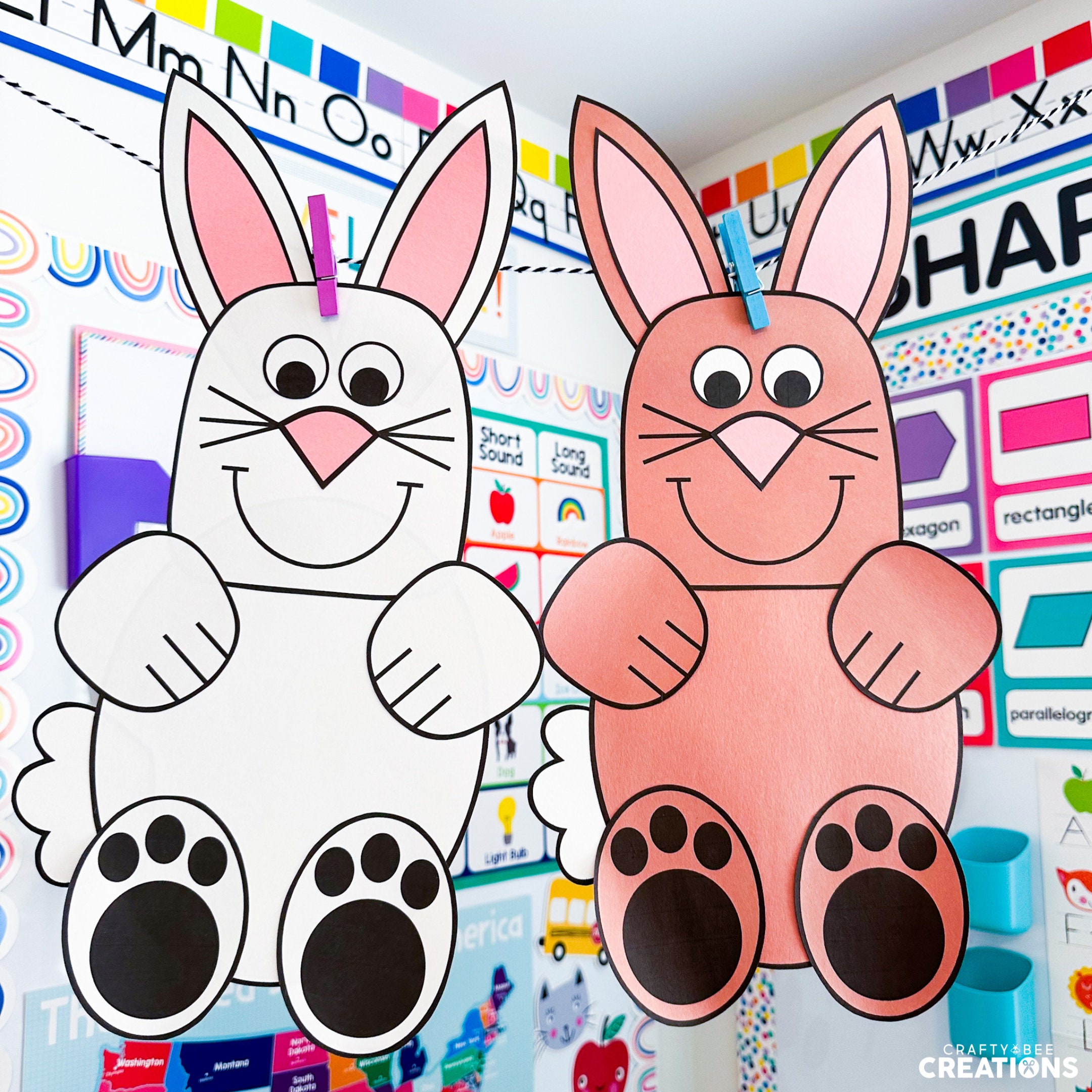 Easter Bunny Craft Template | Printable Spring Art Projects | Easter ...
