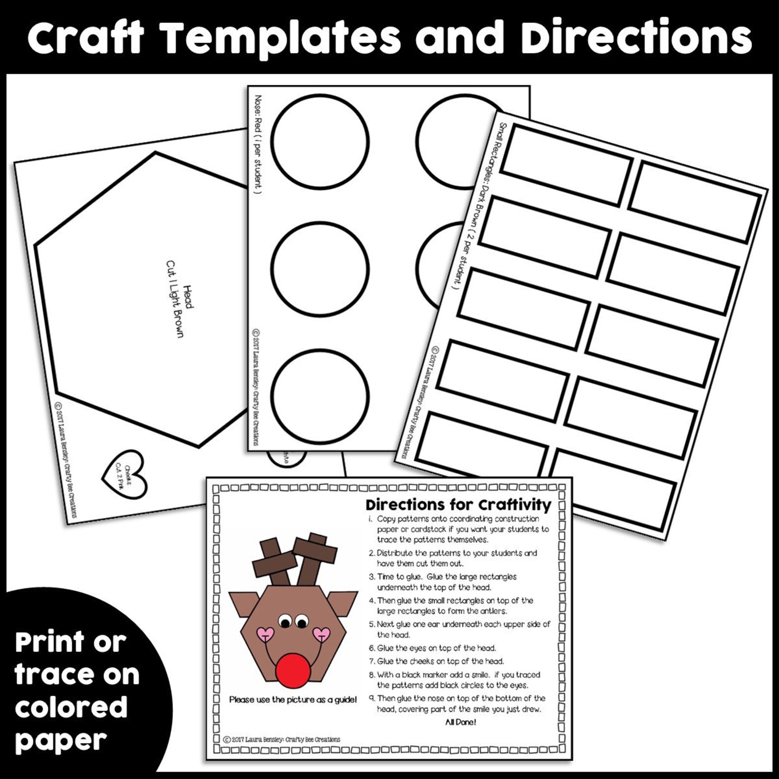 Reindeer Craft | Shape Reindeer Craft | Christmas Craft | Reindeer Math ...