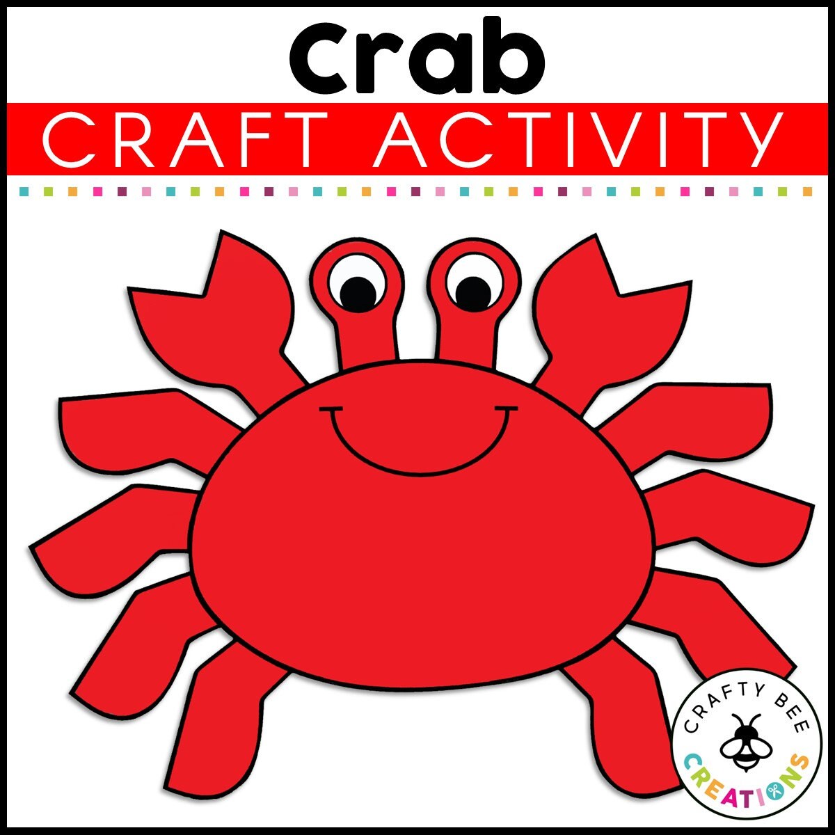 Crab Craft Patterns | Ocean Animals Activity | Sea Life | Ocean Habitat ...