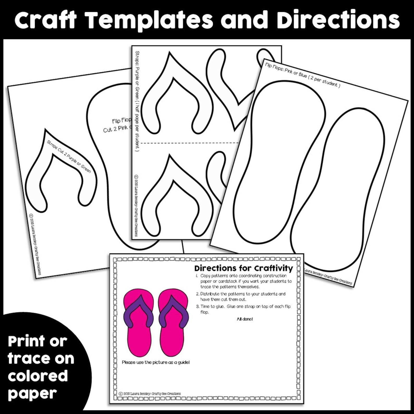 Flip Flops Craft | Flip Flop Pattern | Flip Flop Template | Summer ...