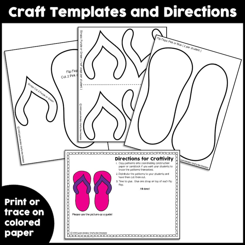 Flip Flops Craft | Flip Flop Pattern | Flip Flop Template | Summer ...