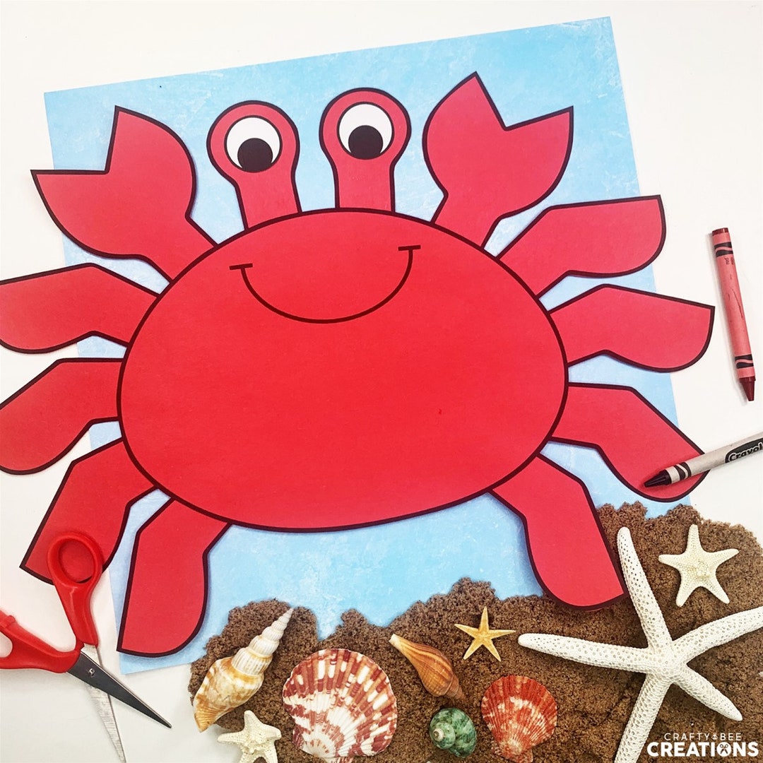 Crab Craft Patterns | Ocean Animals Activity | Sea Life | Ocean Habitat ...