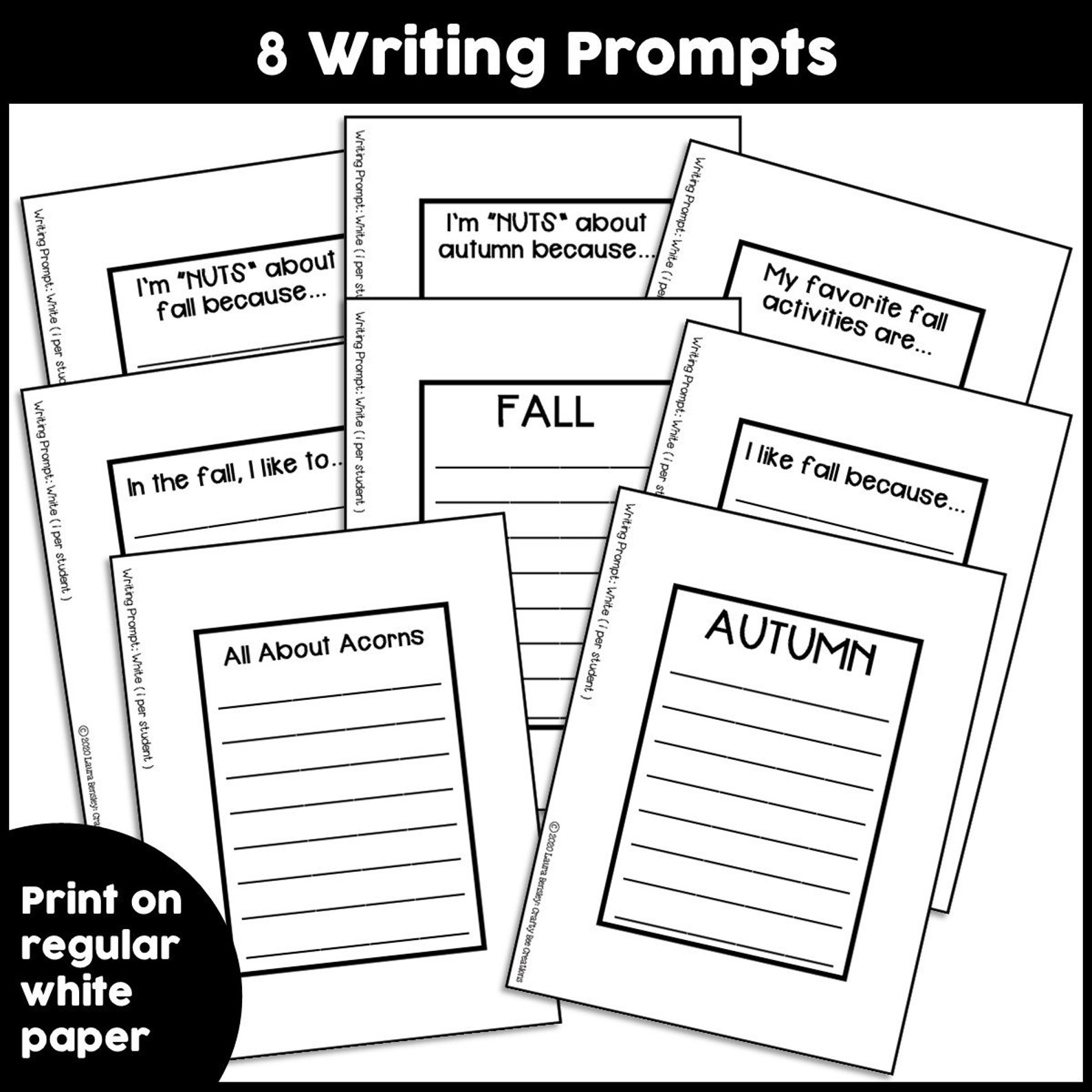 Fall Acorn Craft | Fall Activities | Fall Bulletin Board | Fall Writing ...