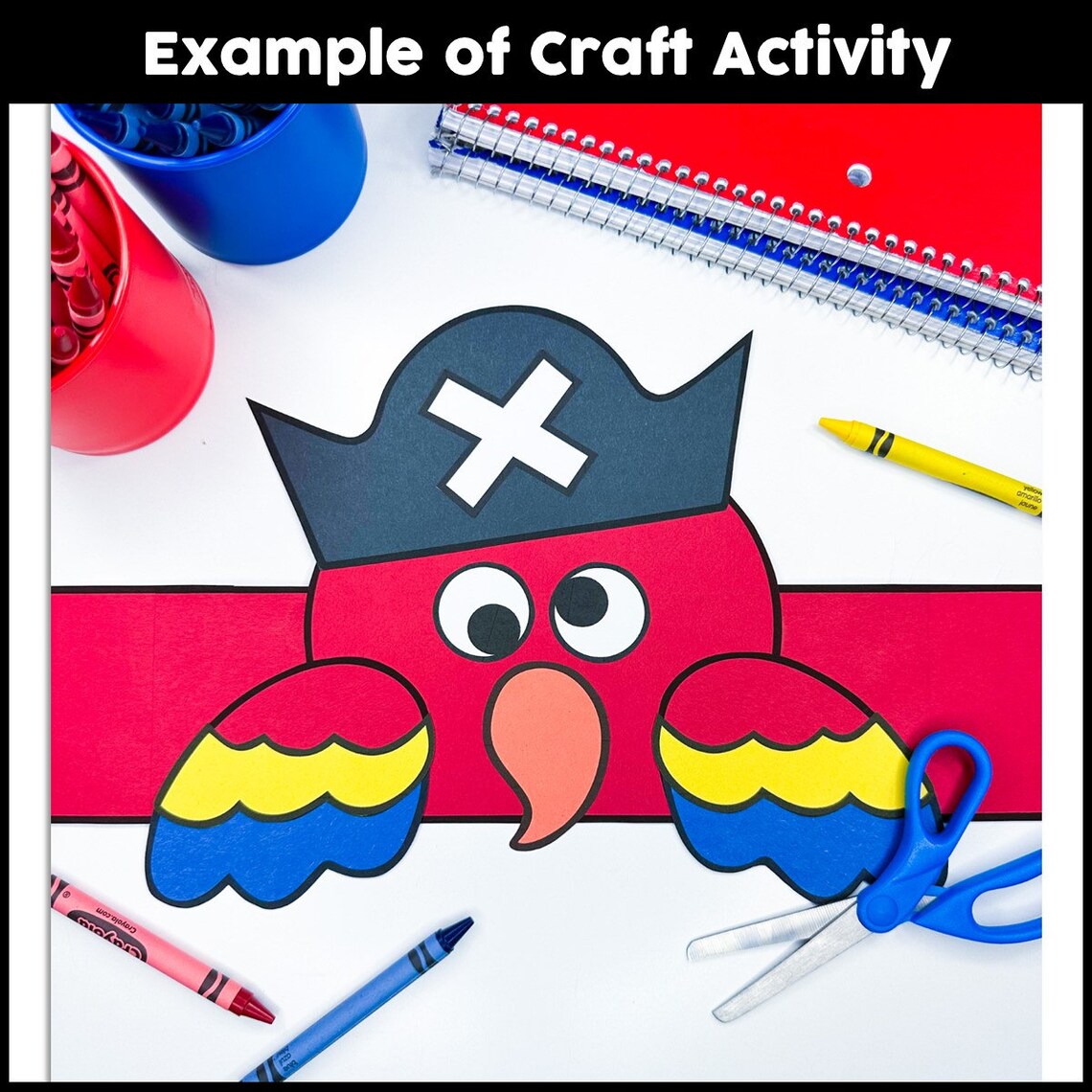 Pirate Parrot Hat Craft Template Crown Headband Kindergarten Activities ...