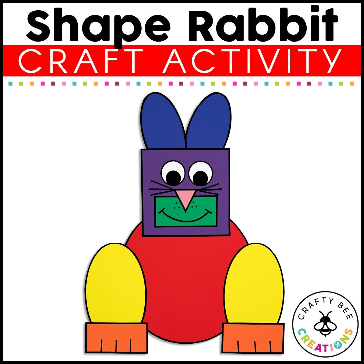 Shape Animal Craft Patterns | Rabbit Craft | Shape Activities | 2D ...