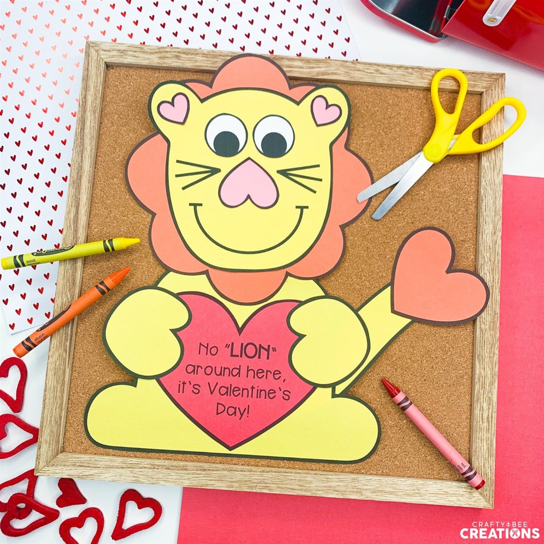 Valentines Day Lion Craft Patterns | Valentines Day Activities ...