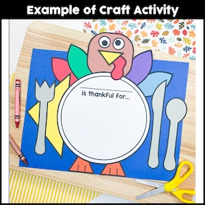 Thanksgiving Placemat Craft | Turkey Activities | I Am Thankful for ...