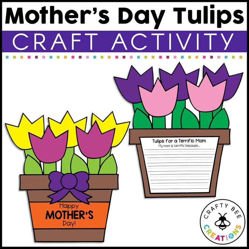 Mothers Day Craft | May Art Activities | Flower Template | Bulletin ...
