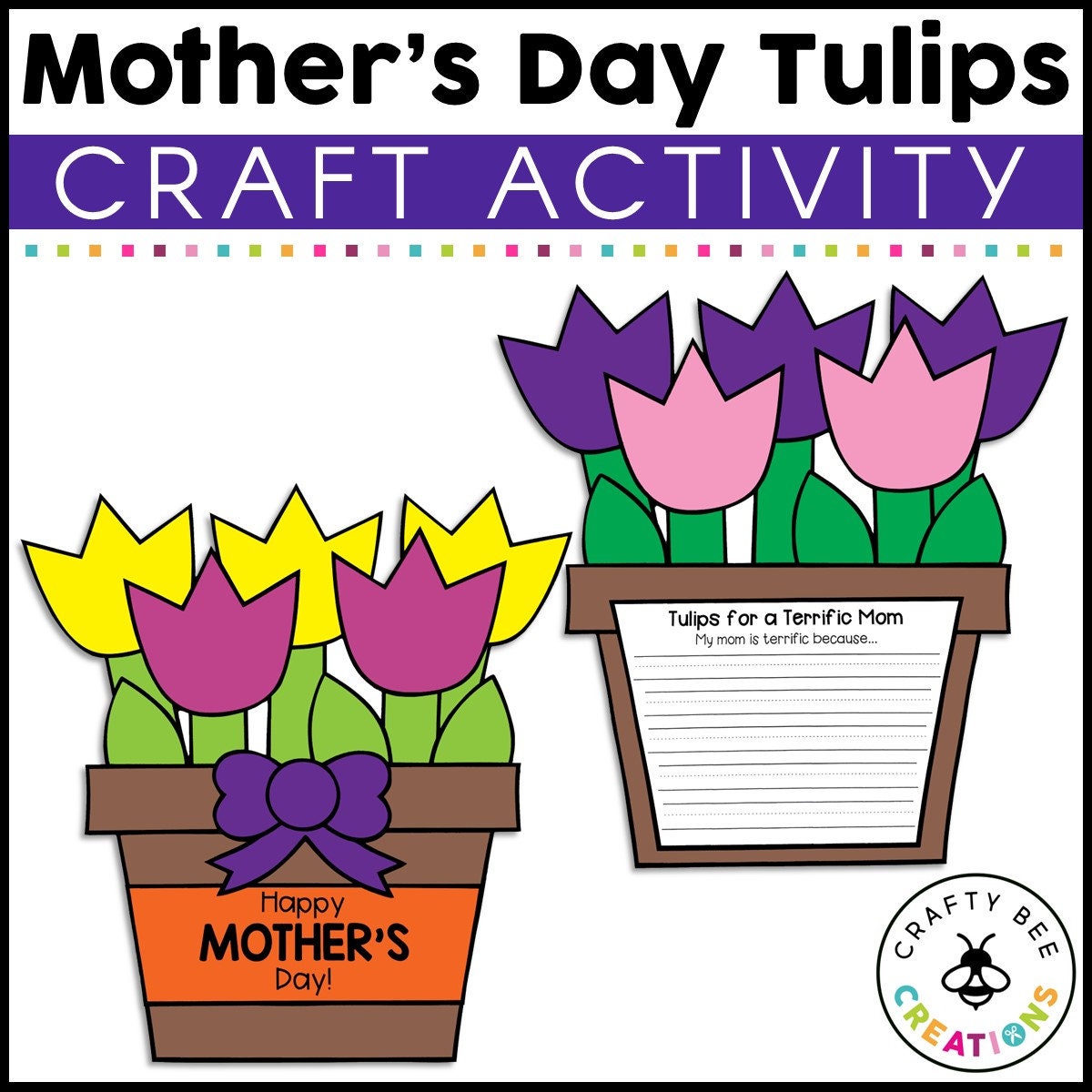 Mothers Day Craft | May Art Activities | Flower Template | Bulletin ...