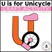 Letter U Craft Patterns | Unicycle Craft | Alphabet Crafts | Uppercase ...