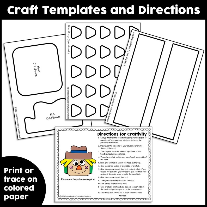 Scarecrow Craft Hat | Preschool Crown | Kindergarten Headband | Fall ...