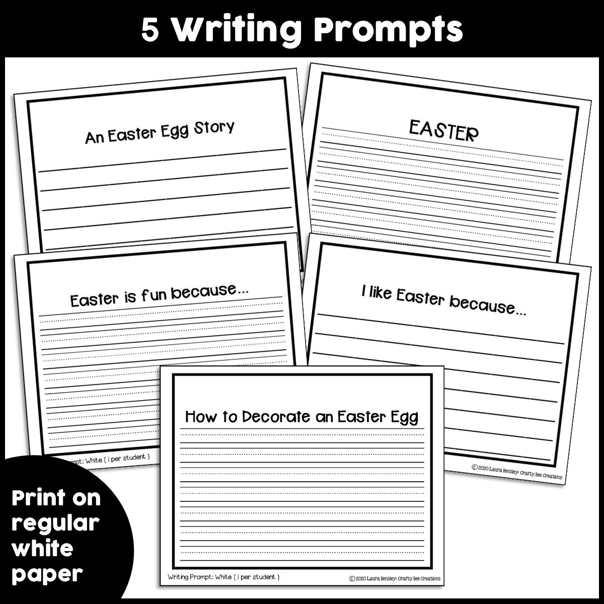 Printable Spring Easter Egg Craft Template | March Writing Prompts ...